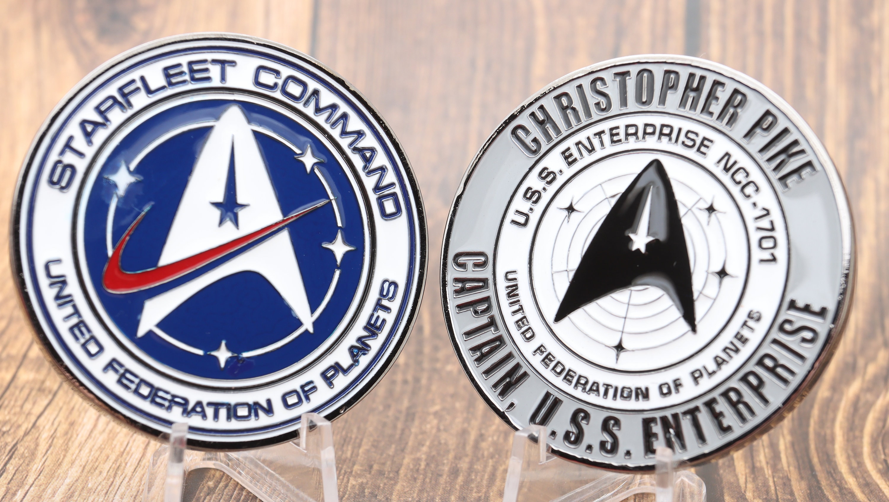 2 Star Trek Captain Christopher Pike USS Enterprise Away Patch ...