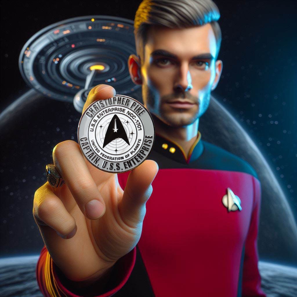 2 Star Trek Captain Christopher Pike USS Enterprise Away Patch ...