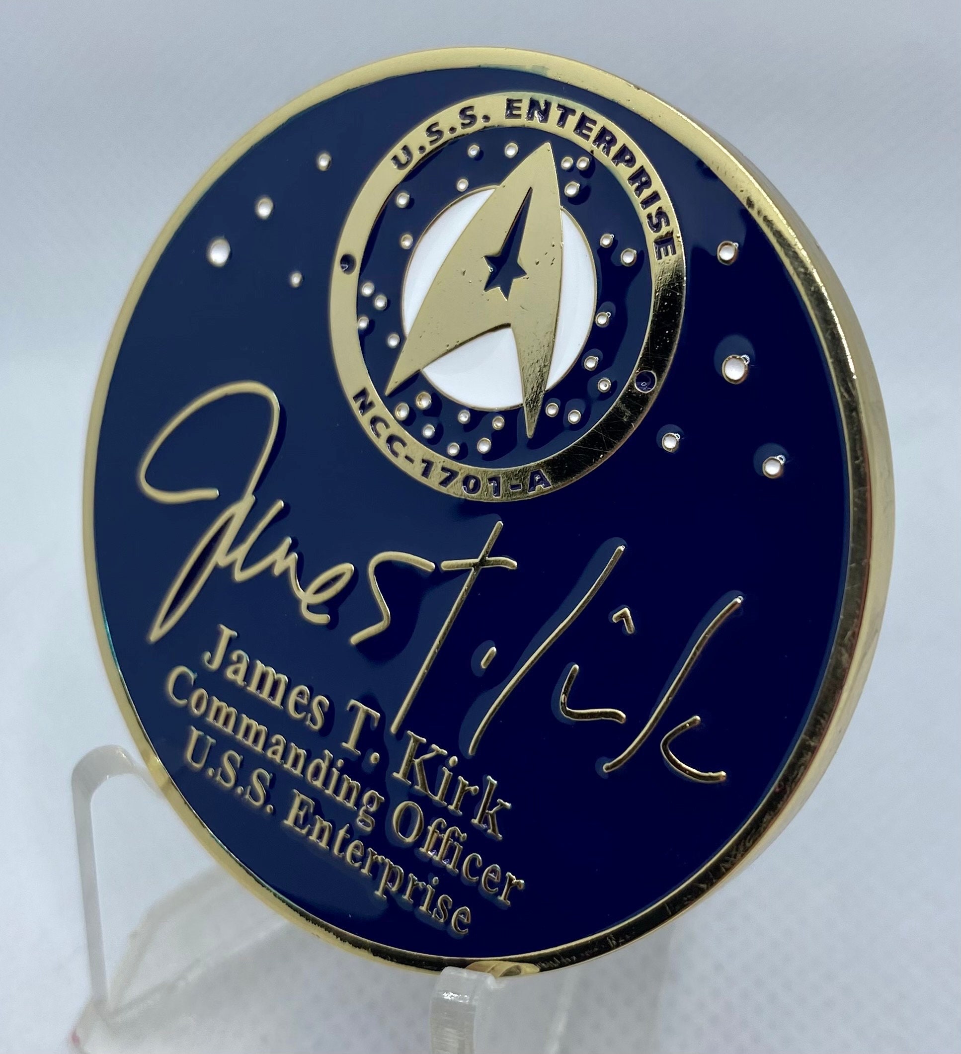 Pièce de 5 cm n 01 version dorée capitaine James T Kirk - Etsy France