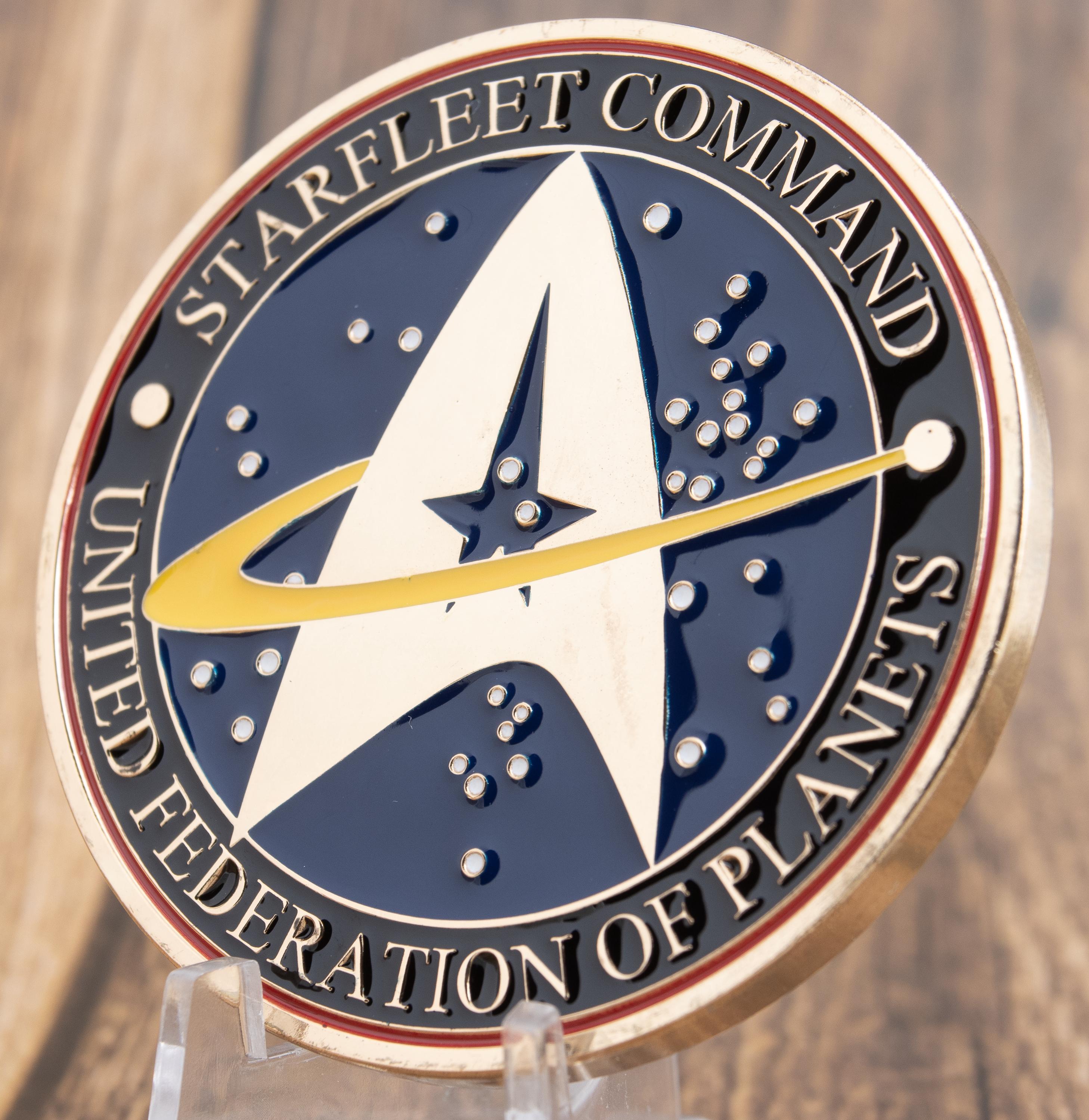 2” Gold Star Trek Lt. Commander Data USS Enterprise Challenge Coin TNG ...