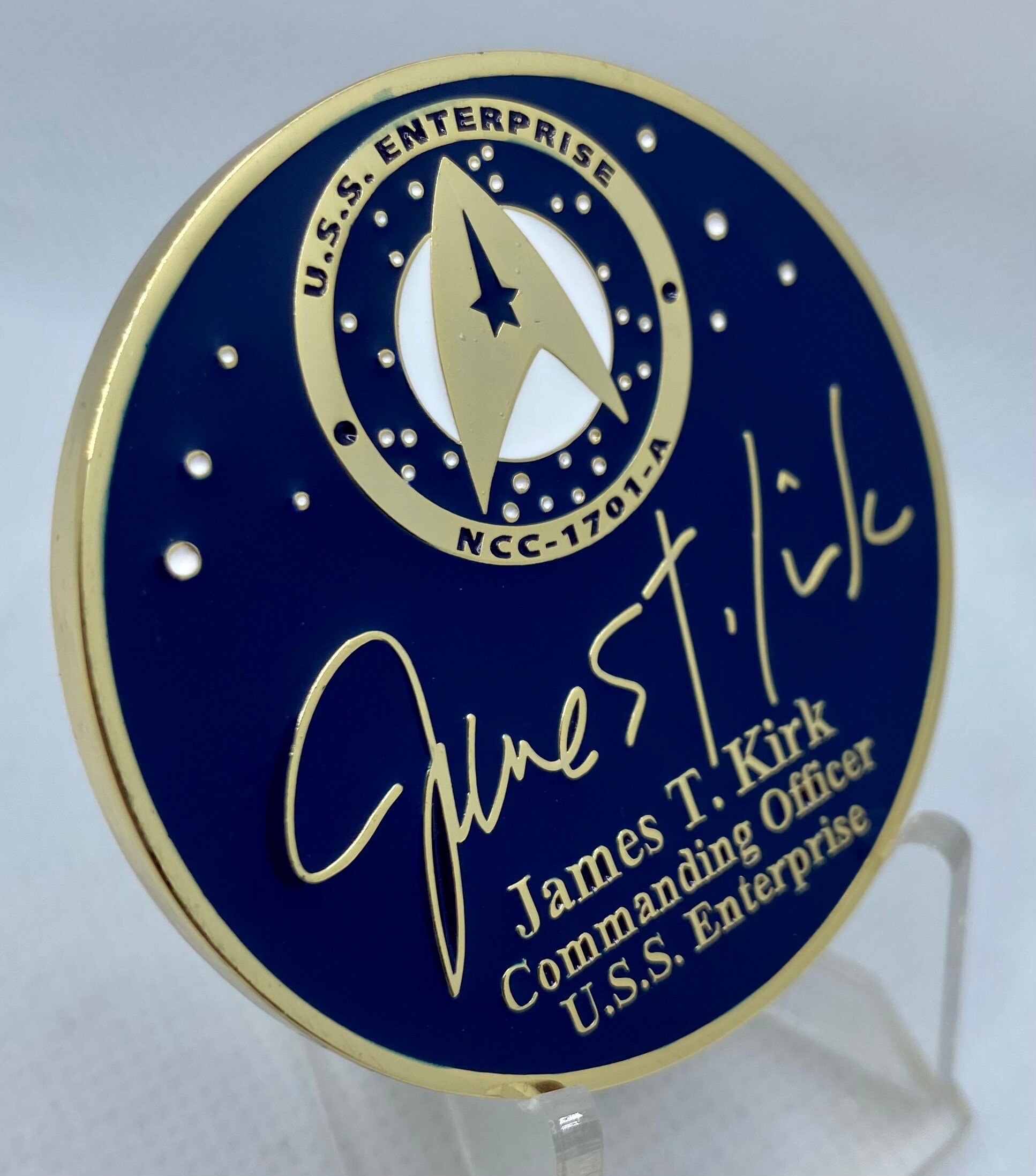 Pièce de 5 cm n 01 version dorée capitaine James T Kirk - Etsy France