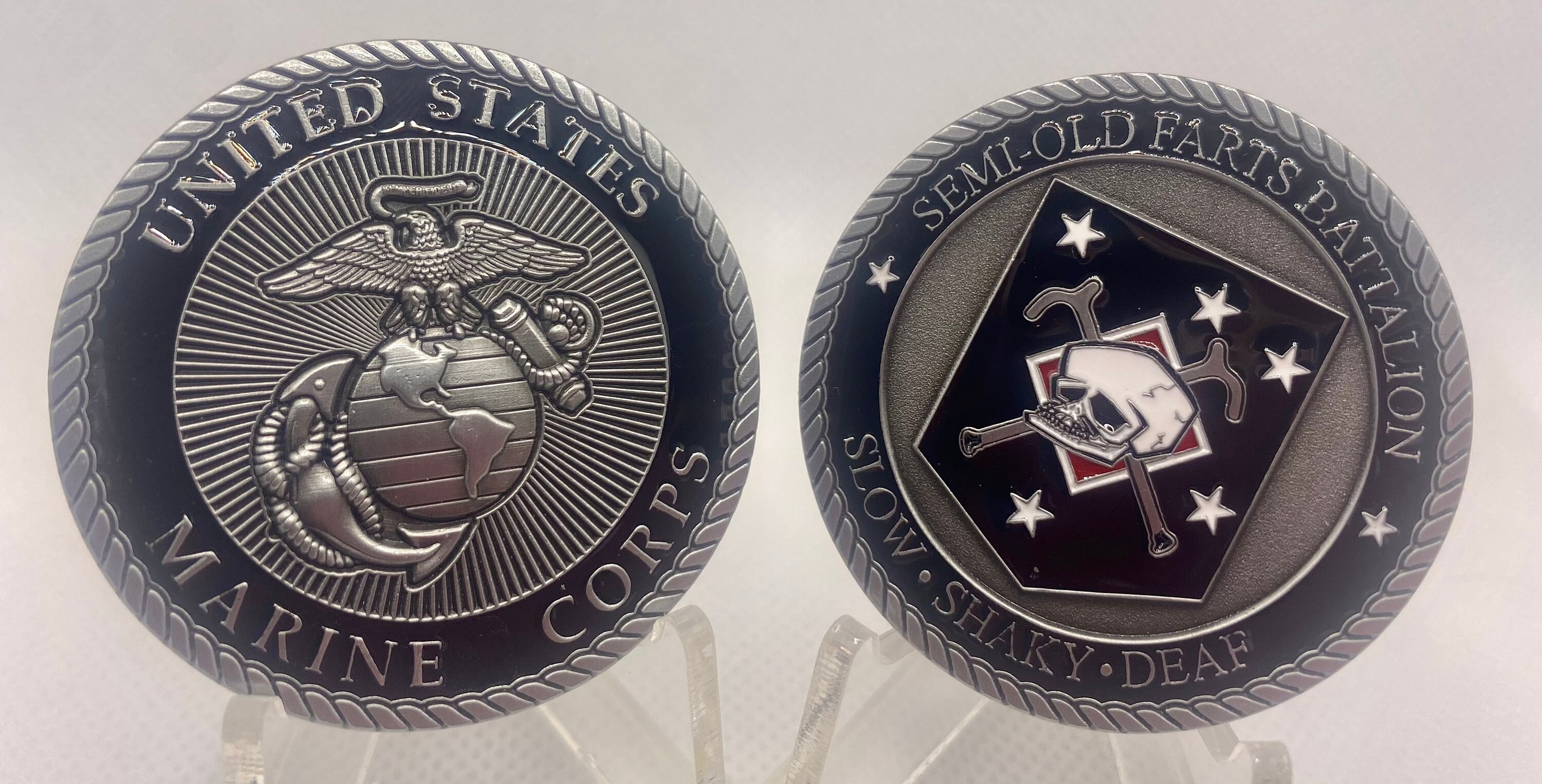 USMC Semi-old Farts BN Marine Corps Veteran Challenge Coin - Etsy