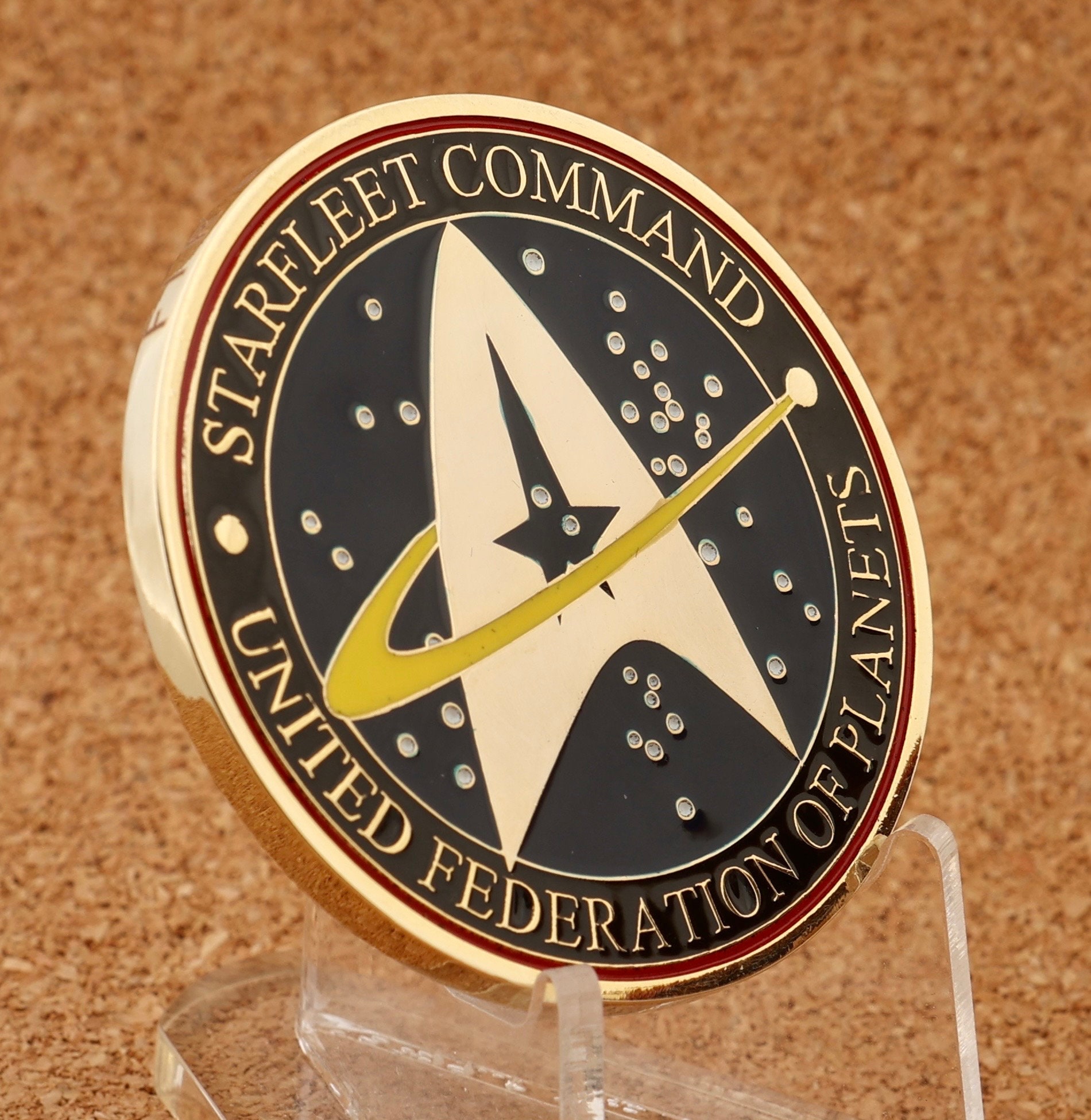 2 Gold Star Trek Commander Will Riker USS Enterprise Challenge Coin 1st ...