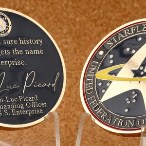 2” Gold Star Trek Captain Jean-luc Picard Commander USS Enterprise ...