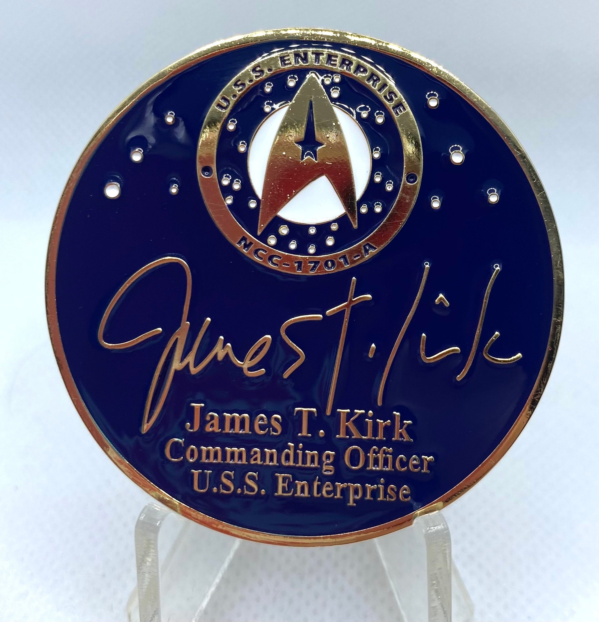 Pièce de 5 cm n 01 version dorée capitaine James T Kirk - Etsy France