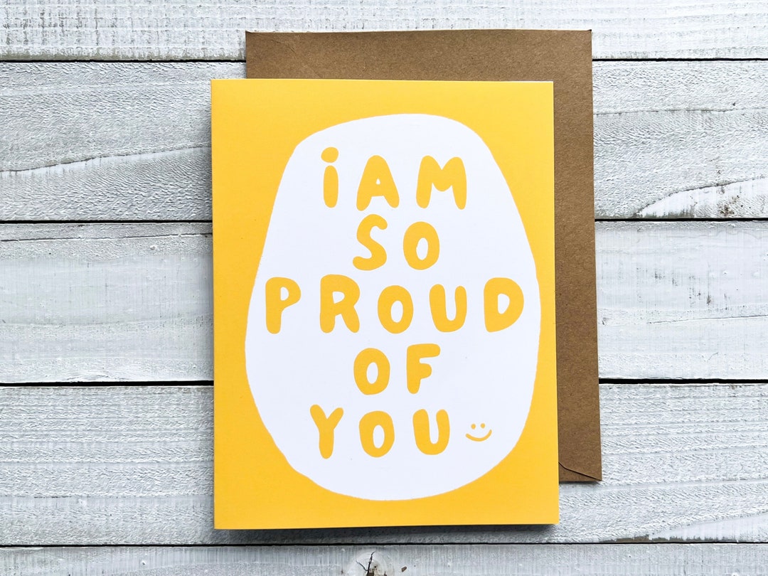 I'm so Proud of You Card Folded Card Greeting Card - Etsy