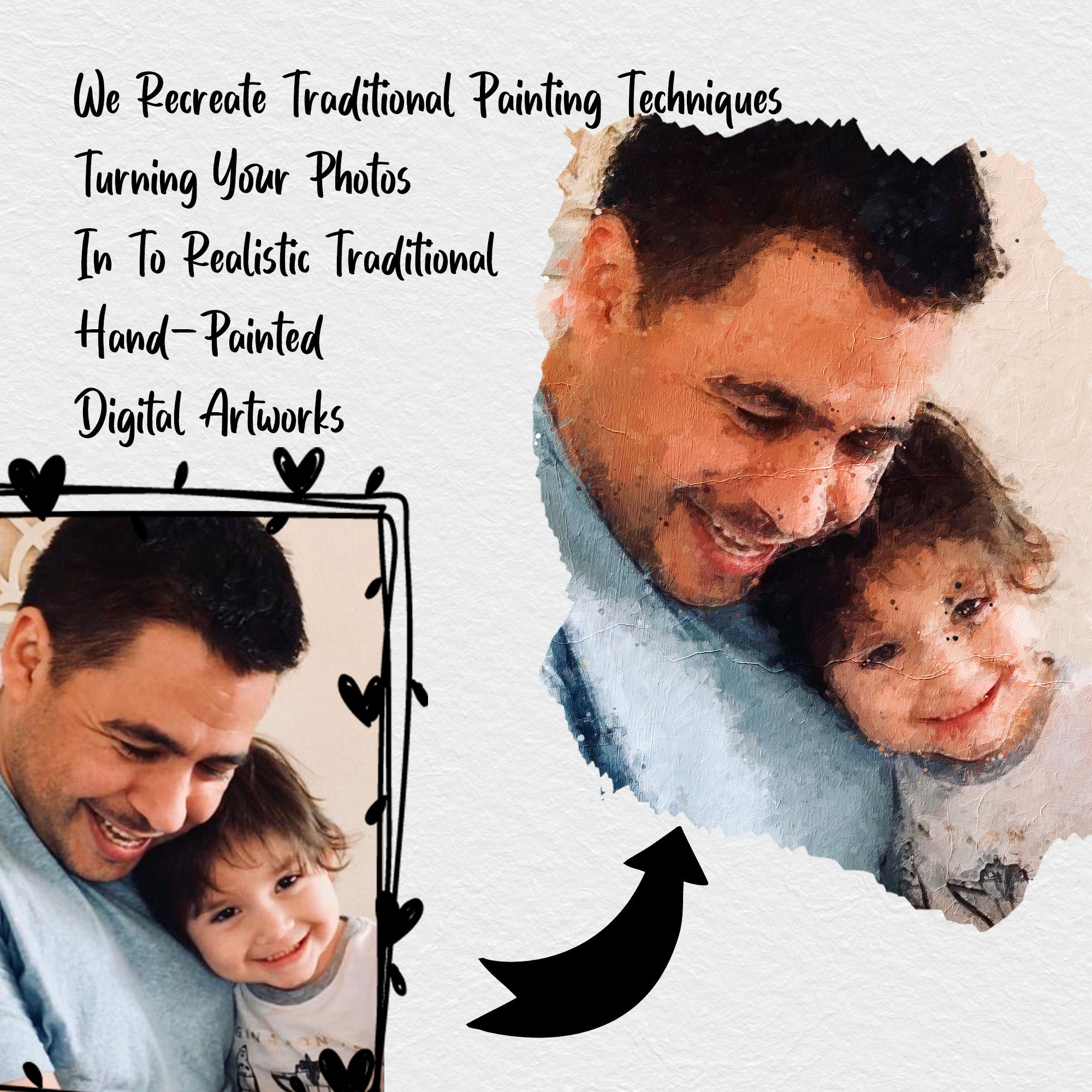Father's day portrait Fathers day gift Acrylic painting | Etsy