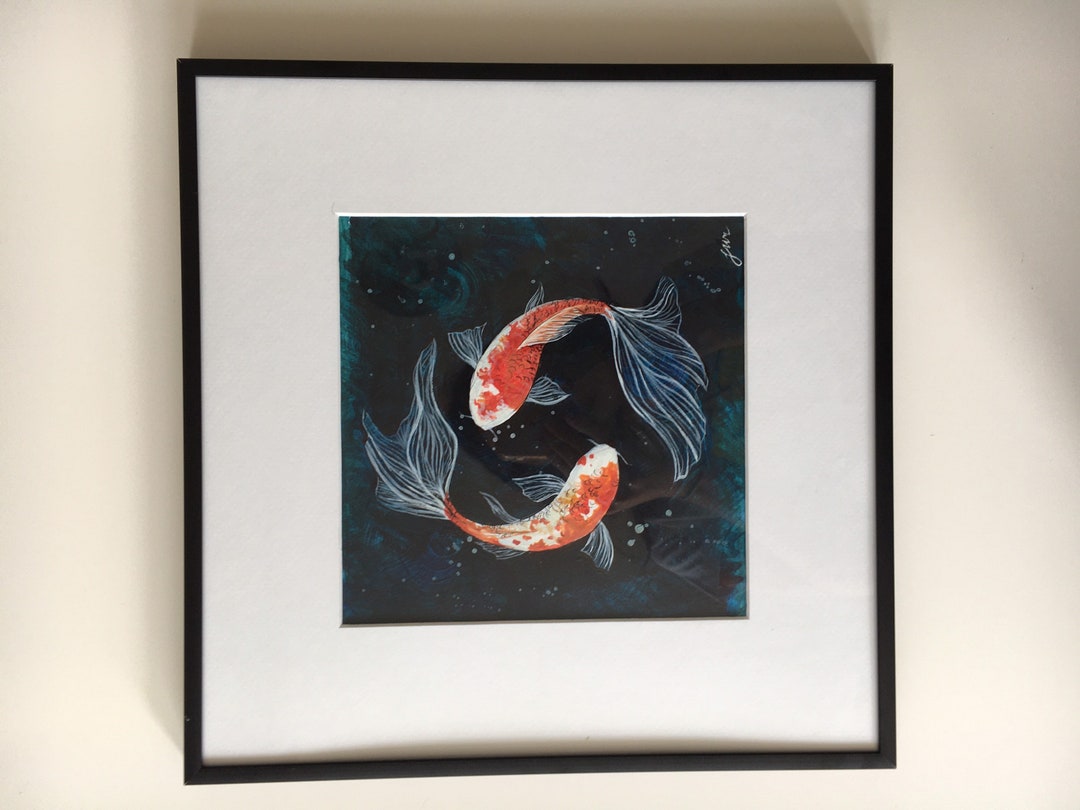 Custom Koi Fish Original Watercolour and Acrylic Painting - Etsy UK