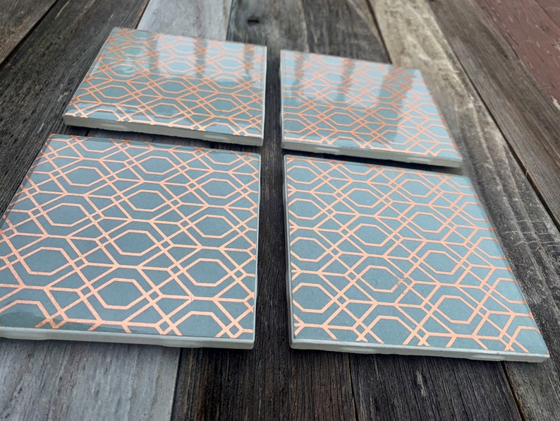 Ceramic Tile Coasters I Set of 4 I Repurposed I Handmade I - Etsy