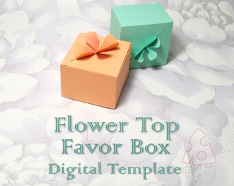 Flower Top Box Template - Etsy