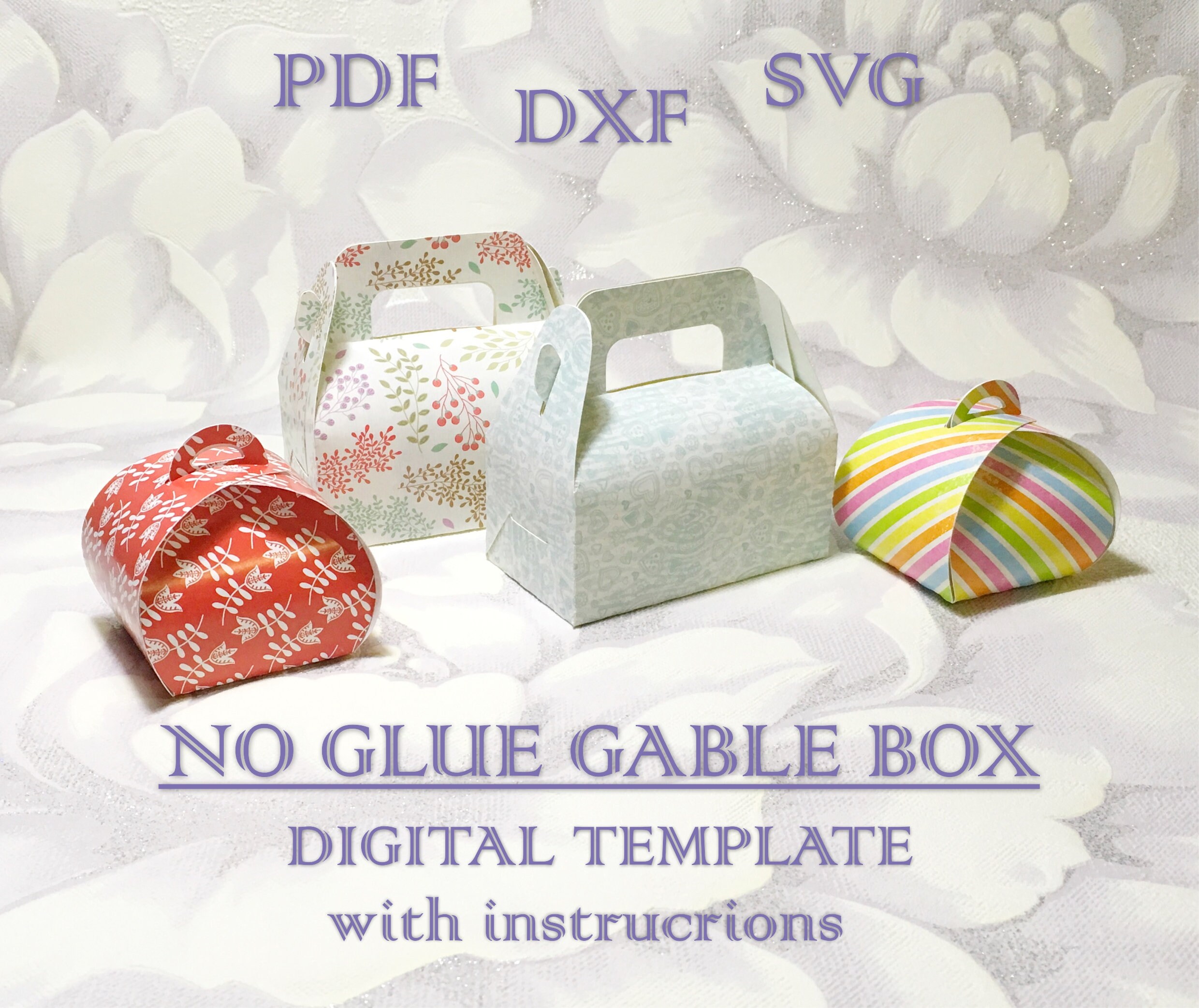 No Glue Gable Box No Glue Box Gable Box Gift Box Party - Etsy