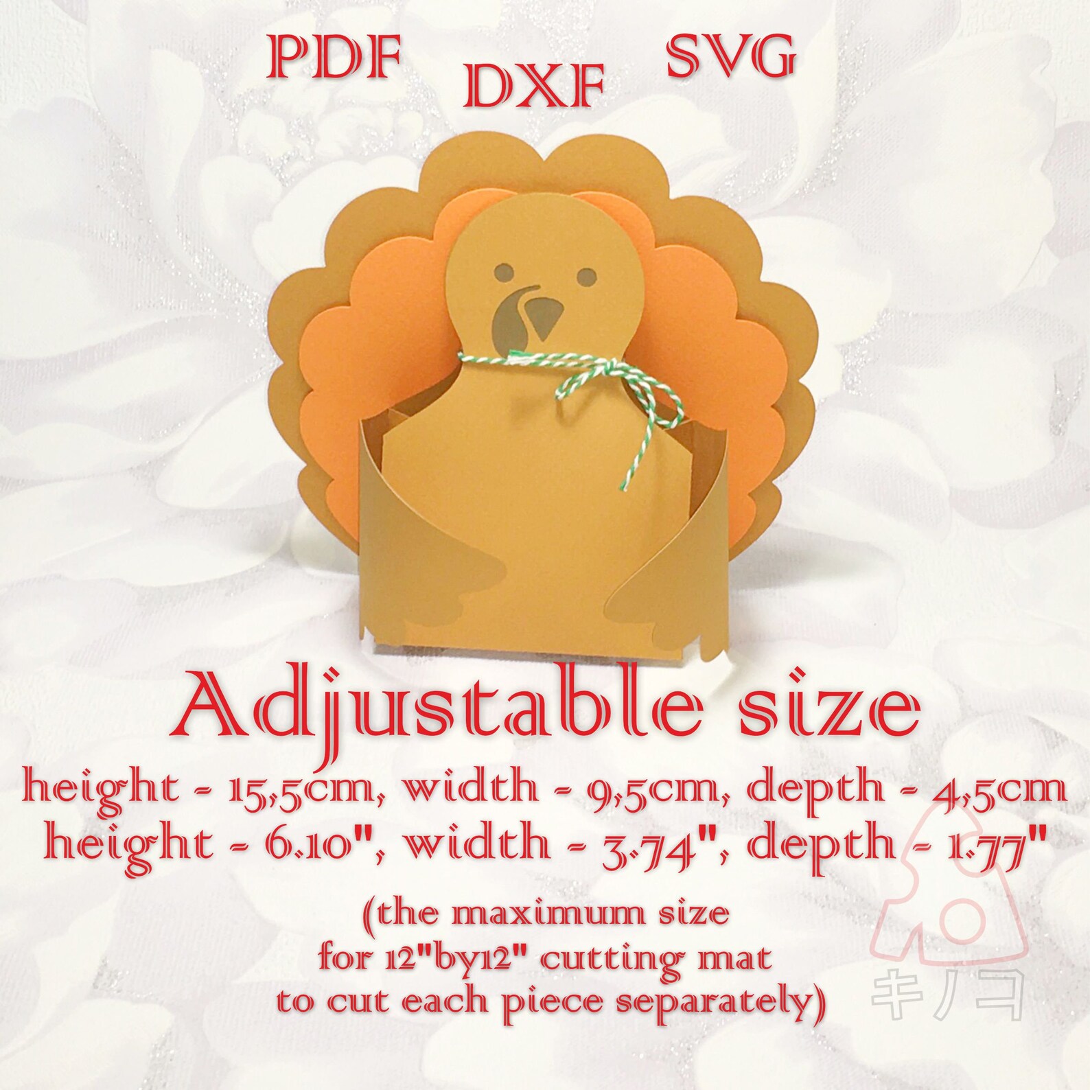 Thanksgiving Turkey Gift Box, Fall Treat Favor, Digital Template ...