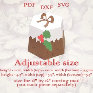 Christmas Pudding Box, New Year Treat Box, Winter Box 3D, Festive Bag ...