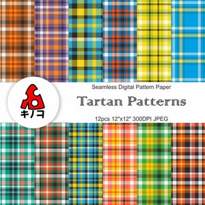 Tartan Plaid Pattern Seamless Digital Pattern Paper, Printable Patterns ...