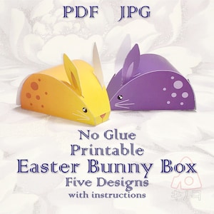 Printable Easter Bunny Box, Printable Favor Box, Print Party Decor ...