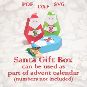 Christmas Santa Gift Box, New Year Treat, 3D, Festive Candy Party Favor ...