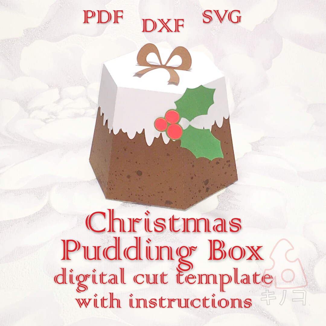 Christmas Pudding Box, New Year Treat Box, Winter Box 3D, Festive Bag ...