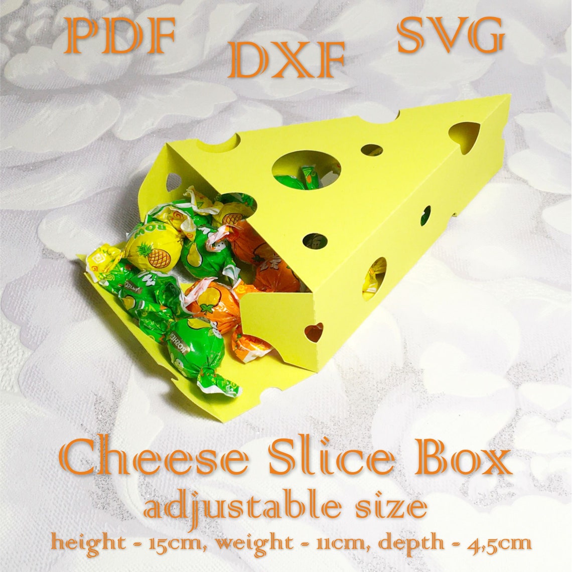 Cheese Slice Box, Christmas Treat, Wedding Favor, Baby Shower, Digital ...
