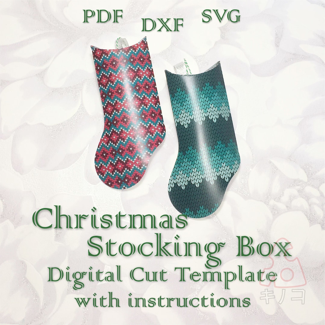 Christmas Stocking Box, Winter Treat Box, Festive Box, Knitted Sock ...