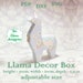 Llama Decor Box, Birthday, 3D, Baby Shower Favor, Pinata, Party Treat ...