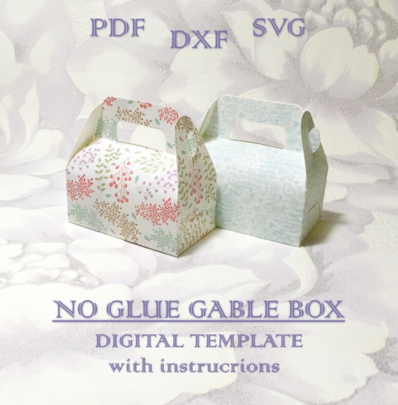No Glue Gable Box No Glue Box Gable Box Gift Box Party - Etsy