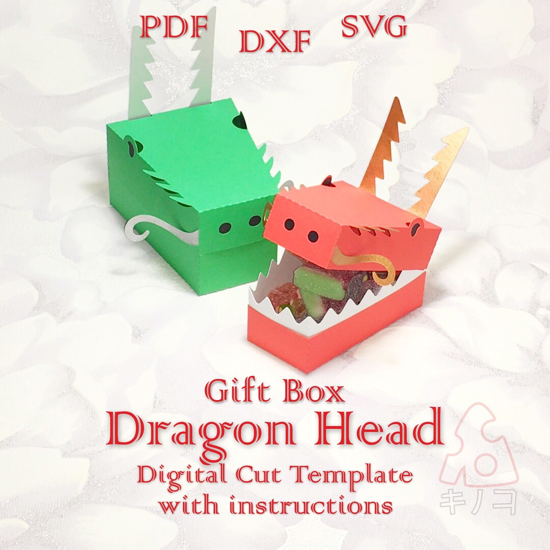 Dragon Head Gift Box, New Year Candy Box, Festive Treat Box, Digital ...