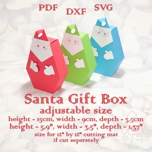 Christmas Santa Gift Box, New Year Treat, 3D, Festive Candy Party Favor ...