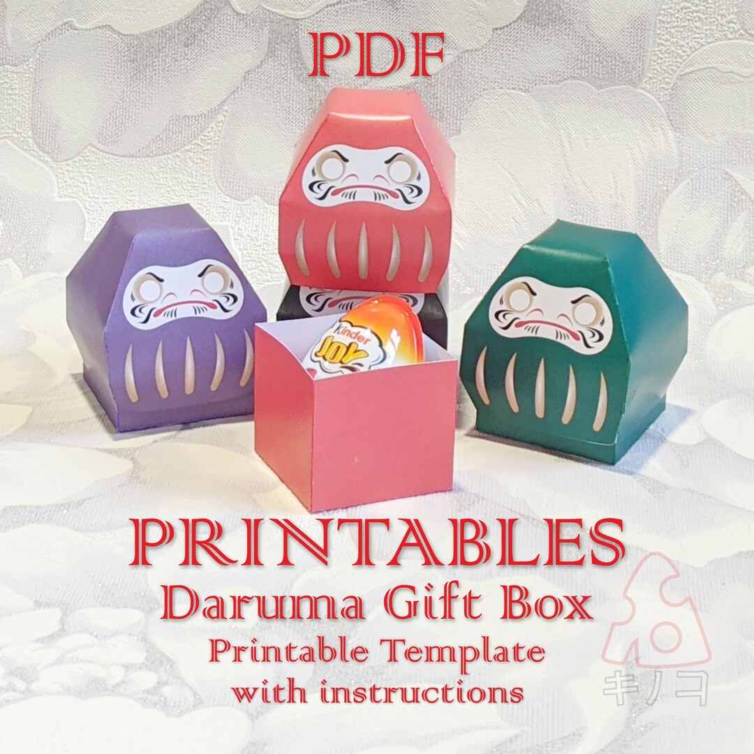 Printable Daruma Gift Box, Printable Lucky Box, Japanese Talisman Box ...