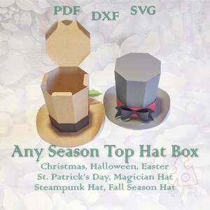 Any Season Top Hat Box, Party Favor, Fall Festive Gift Treat Box ...