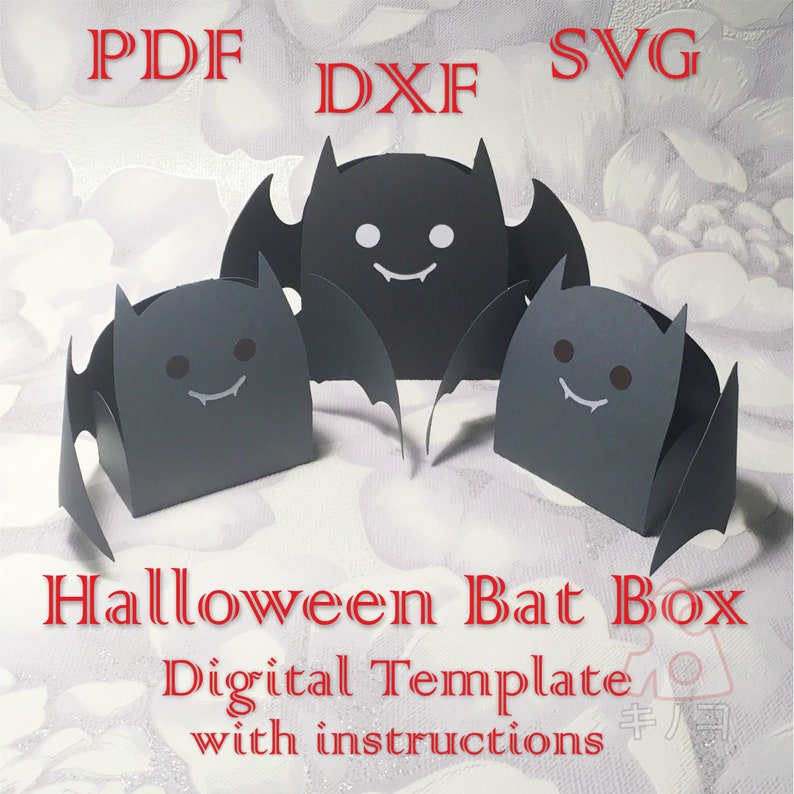 Halloween Bat Treat Box, Favor, Trick or Treat Candy Box, Digital ...