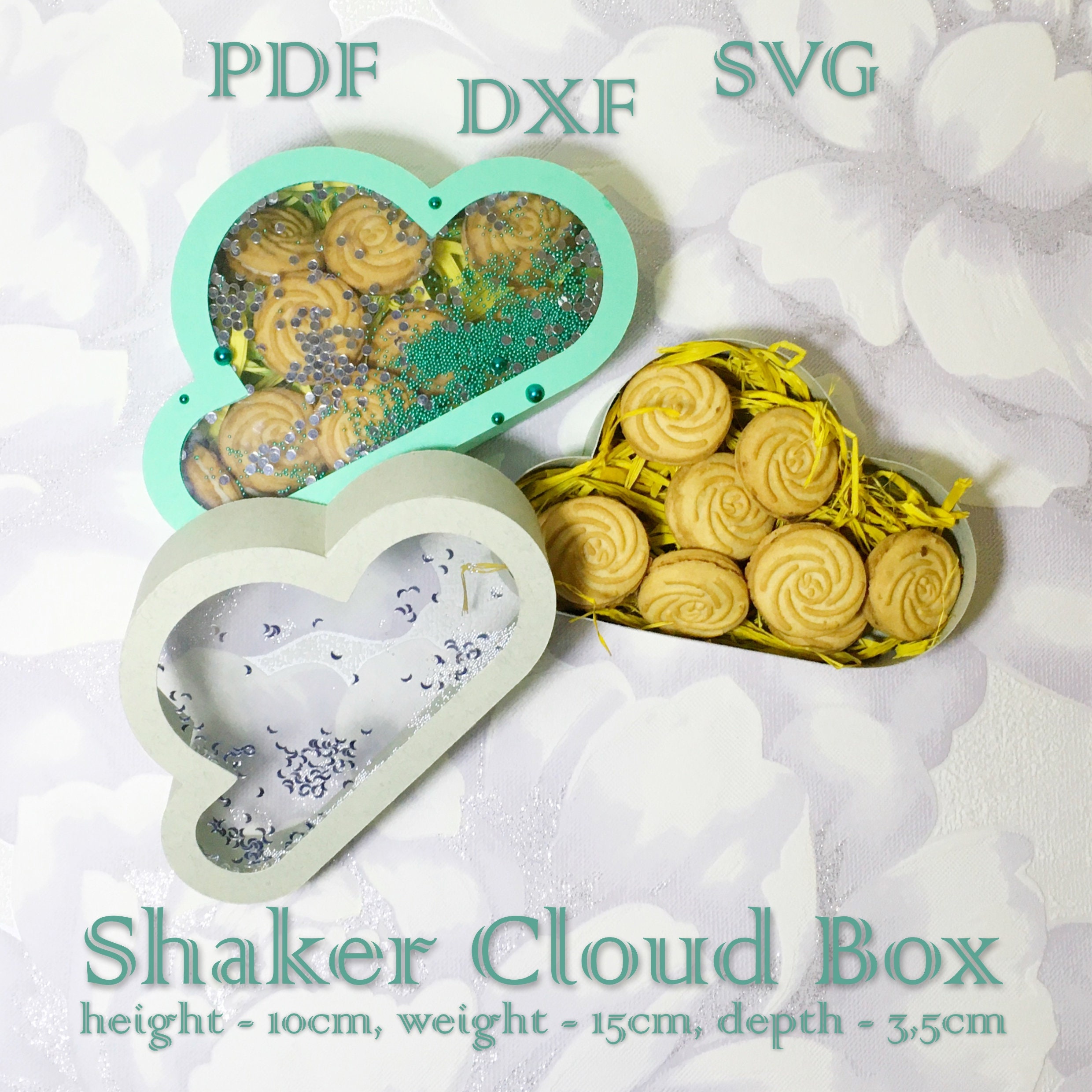 Shaker Cloud Box, Gift Treat Box, Birthday, Baby Shower, Party ...