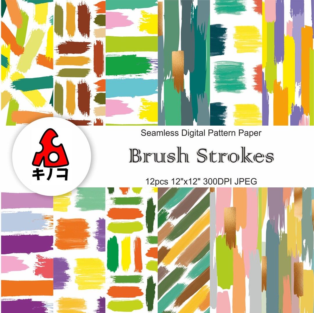 Brush Strokes Seamless Digital Pattern Paper, Printable Patterns ...