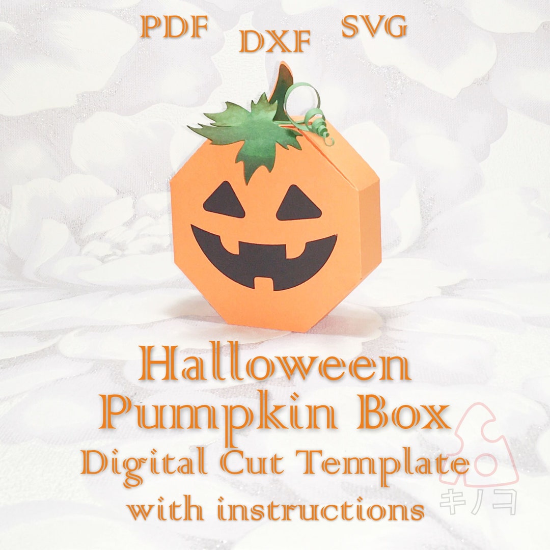 Halloween Pumpkin Treat Box, Favor, Trick or Treat Candy Box, Digital ...