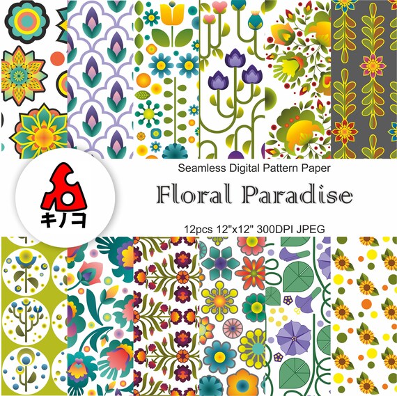 Floral Paradise Seamless Digital Pattern Paper Spring - Etsy