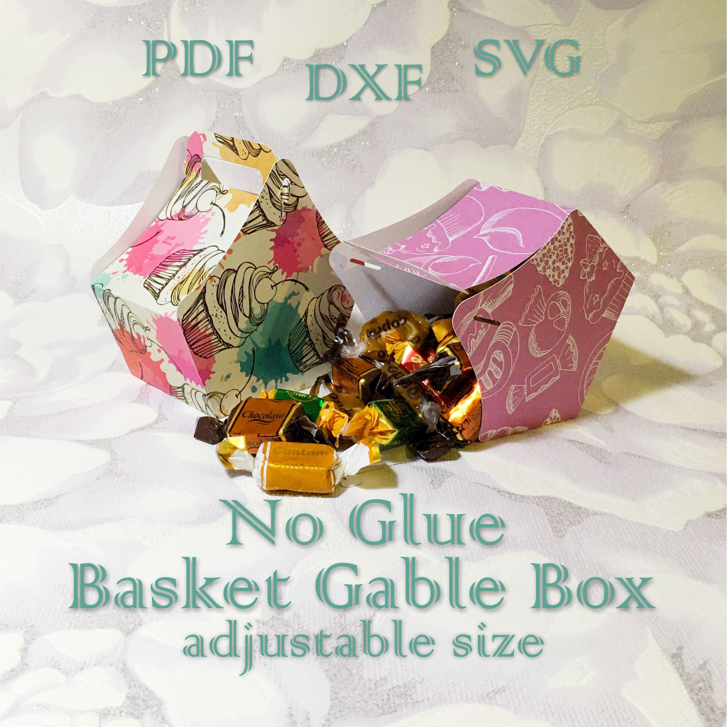 No Glue Basket Gable Box Wedding Favor Birthday Gift Party - Etsy