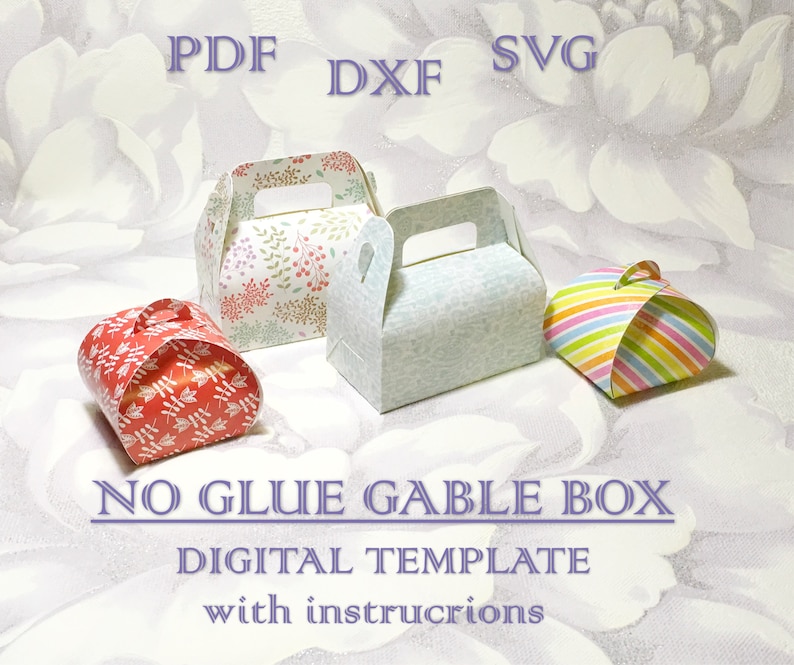 No Glue Gable Box No Glue Box Gable Box Gift Box Party - Etsy