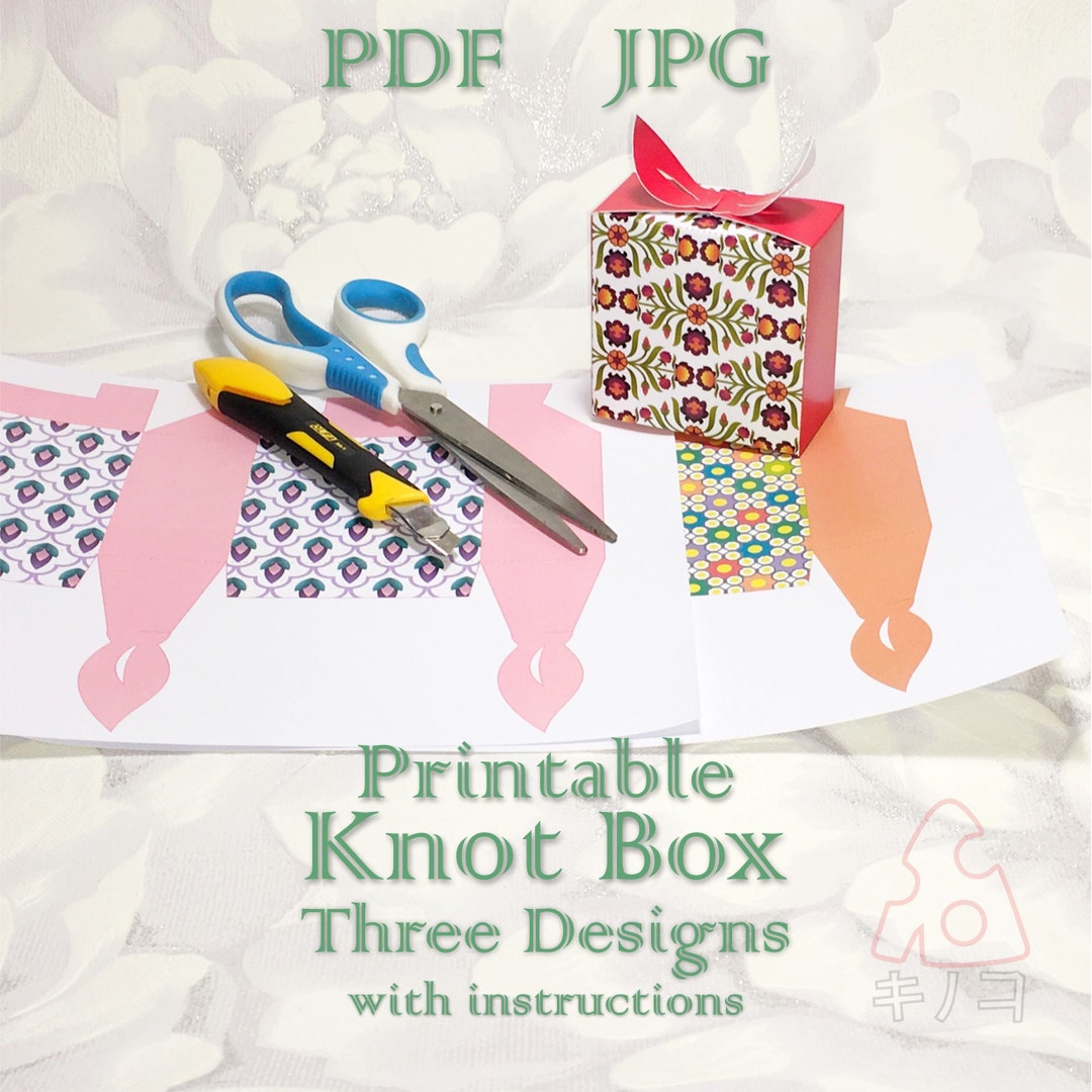 Printable Knot Box, Printable Boxes, Gift Box, Floral Printable Favor ...