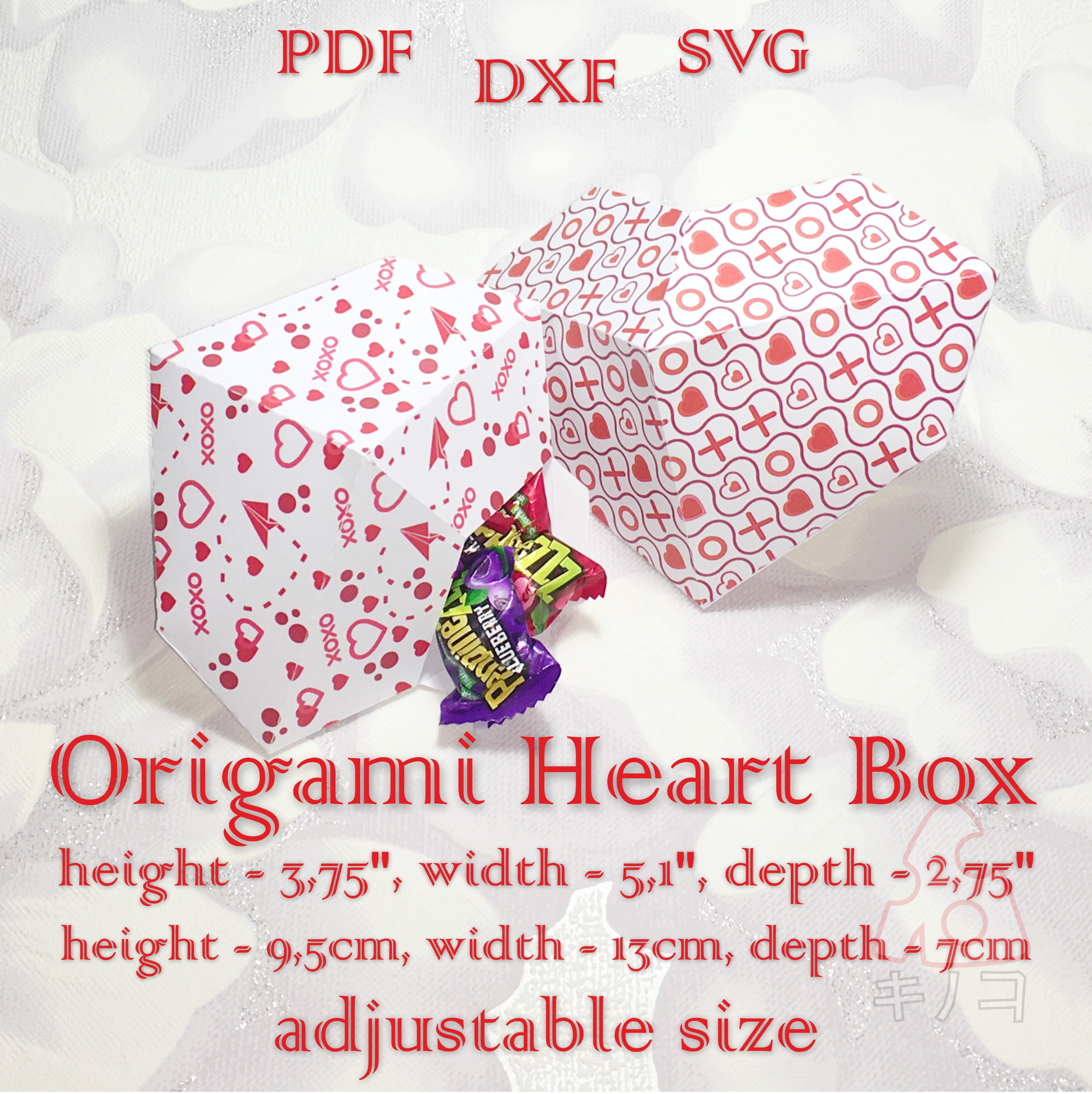 Origami Heart Box Mothers Day Birthday 3D Baby Shower - Etsy