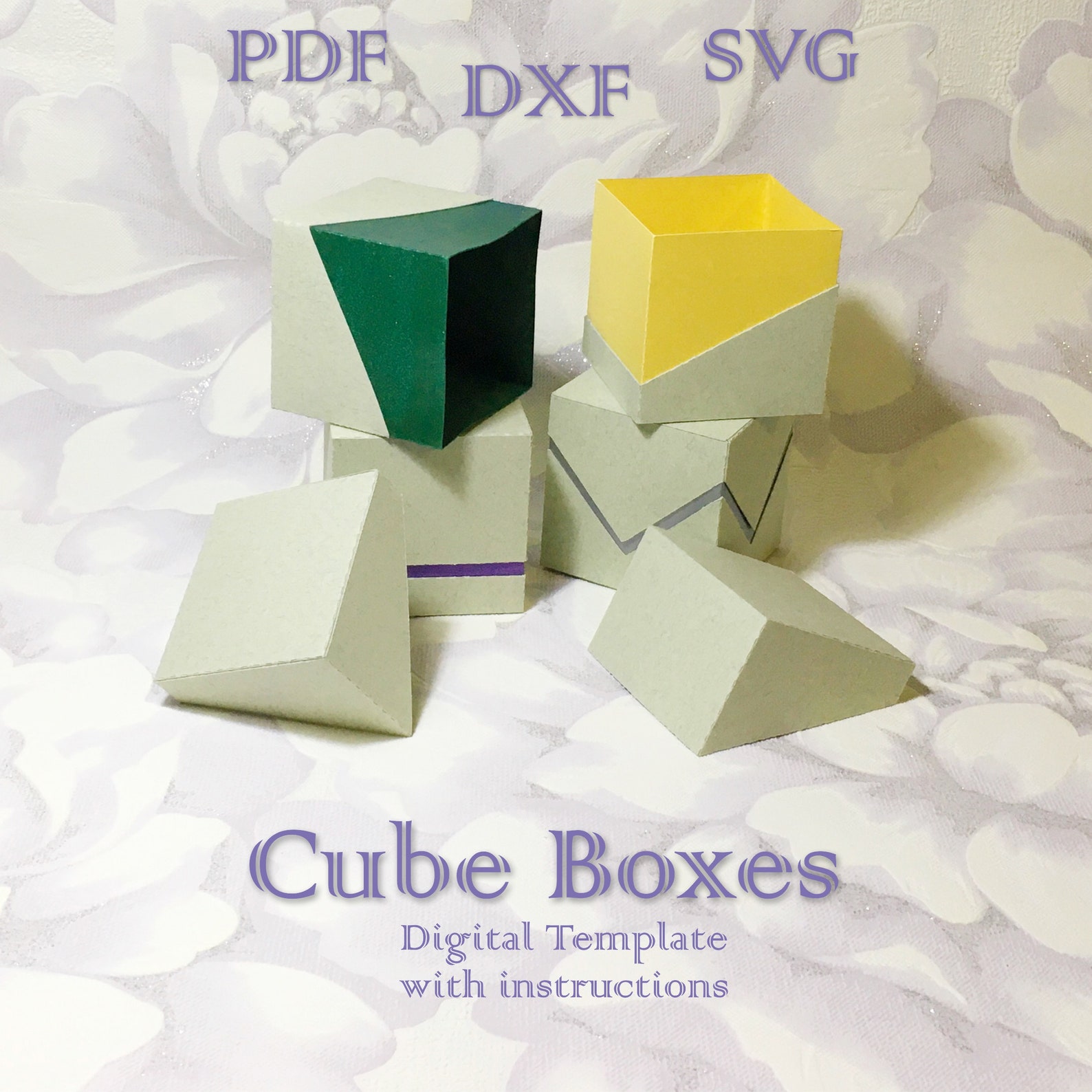 Cube Box Treat Box Party Decoration Birthday Gift Digital - Etsy