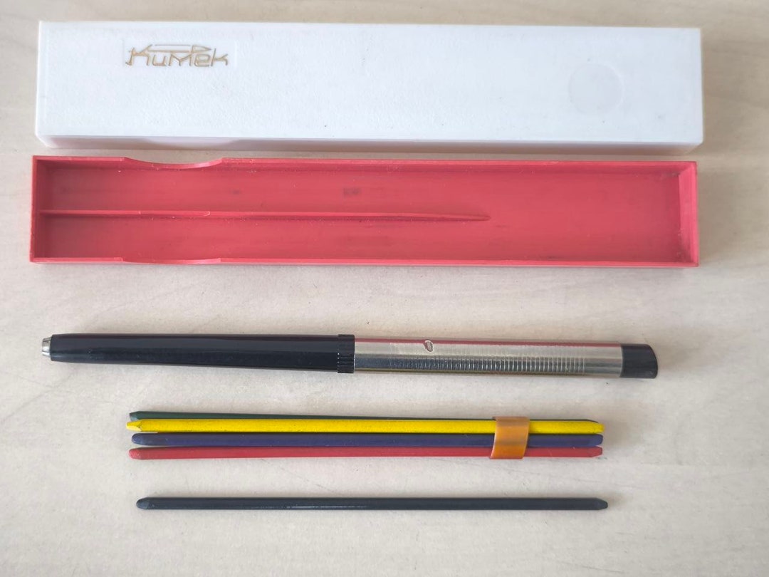 Vintage Kimek Mechanical Pencil and 6 Multi-colored Rods, Original Case ...