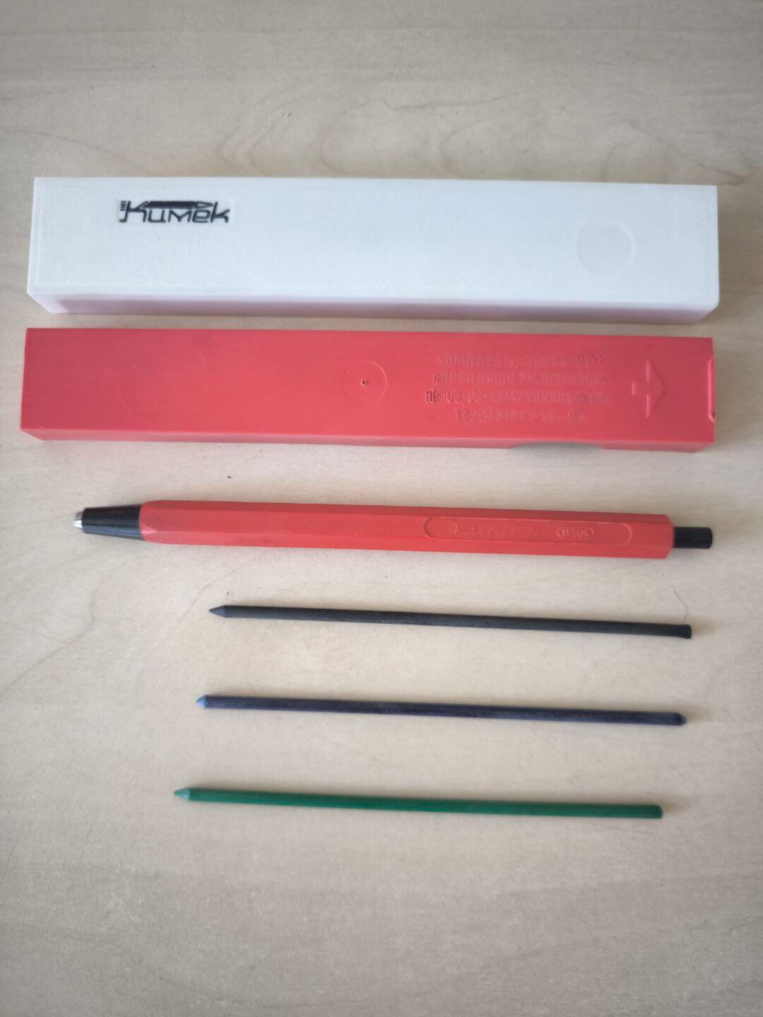 Vintage Kimek Mechanical Pencil and 3 Multi-colored Rods, Original Case ...
