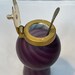 Vintage Purple Satin Glass Condiment Set With Embossed Brass - Etsy