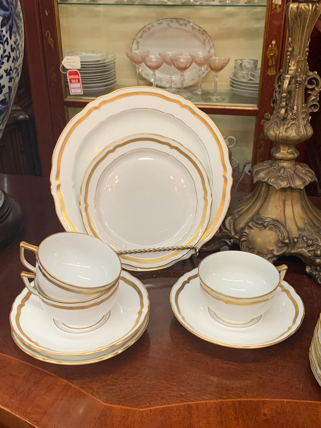 A Vintage Set of 48 Pieces of Reynaud Limoges of France Fine Porcelain ...