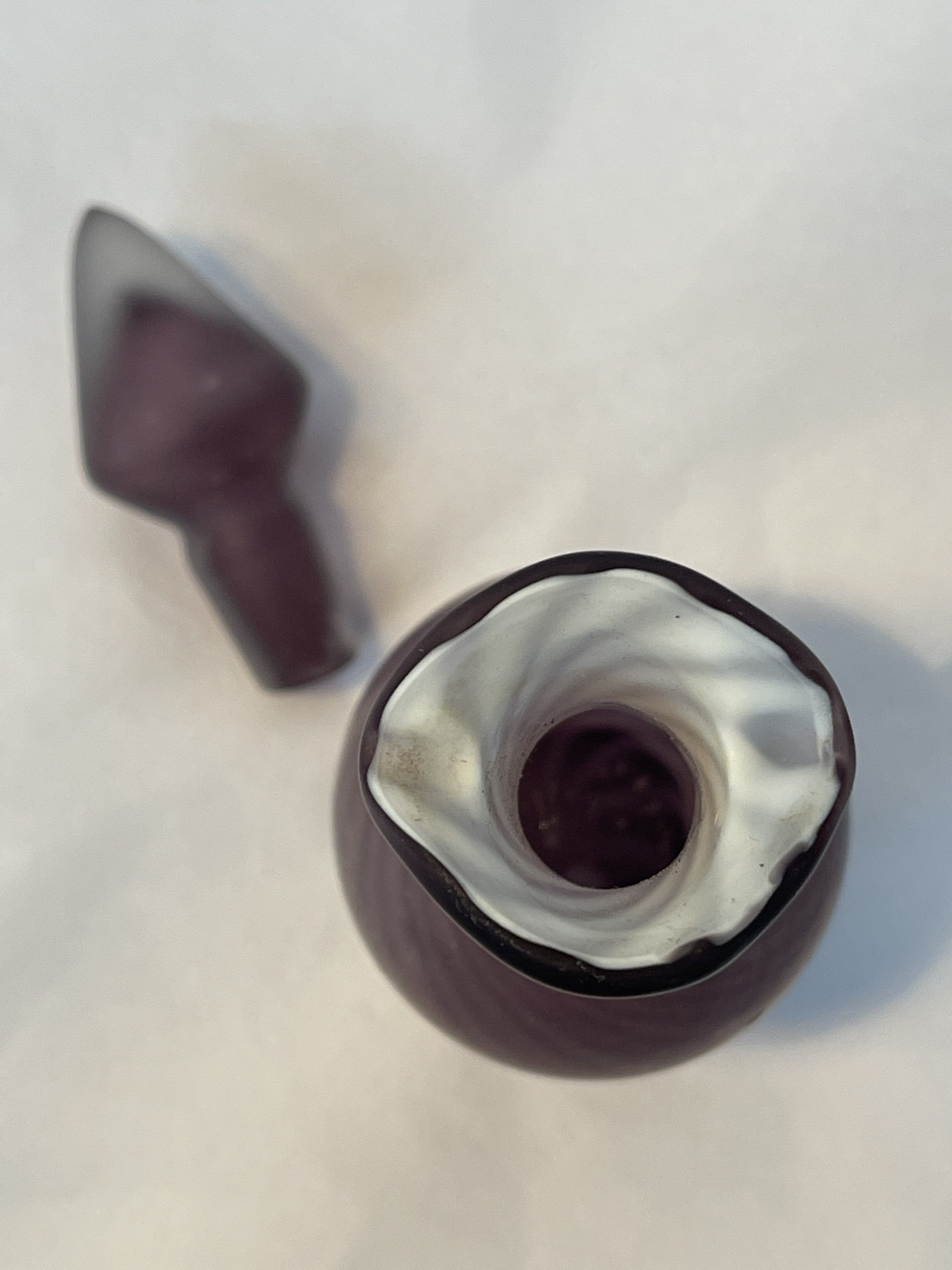 Vintage Purple Satin Glass Condiment Set With Embossed Brass - Etsy