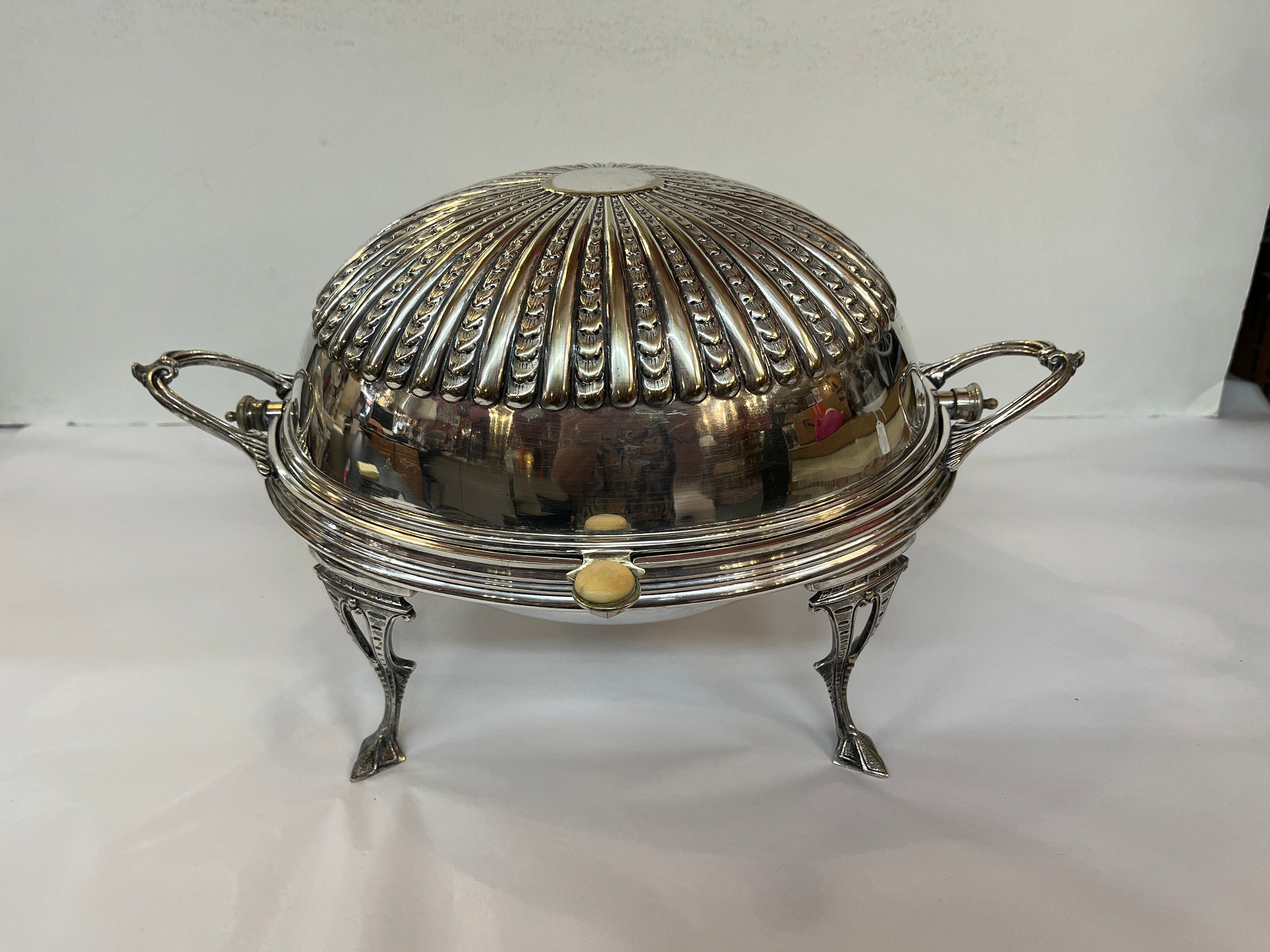 Antique Silver Plated Roll-over Domed Top Server, Casserole, Tureen ...
