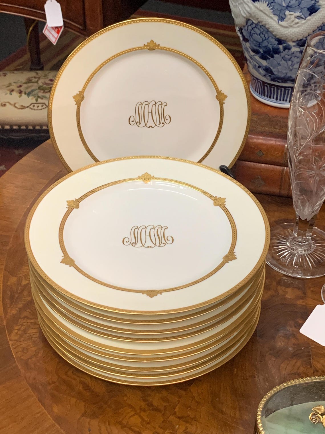 Reserved for Ralphie. Set of 10 Vintage Haviland Limoges Monogrammed ...