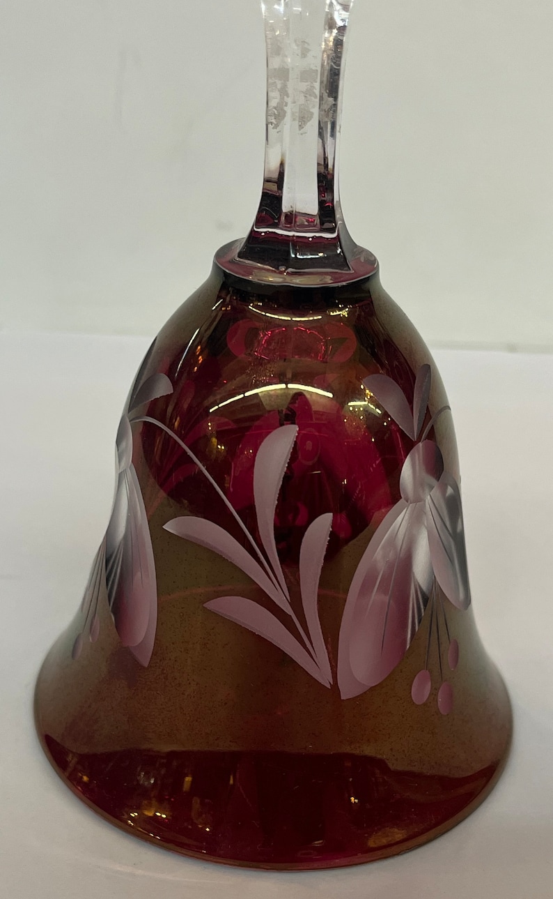 Vintage Ruby Glass Dinner Bell Hand Cut-to-clear, Classic Victorian ...