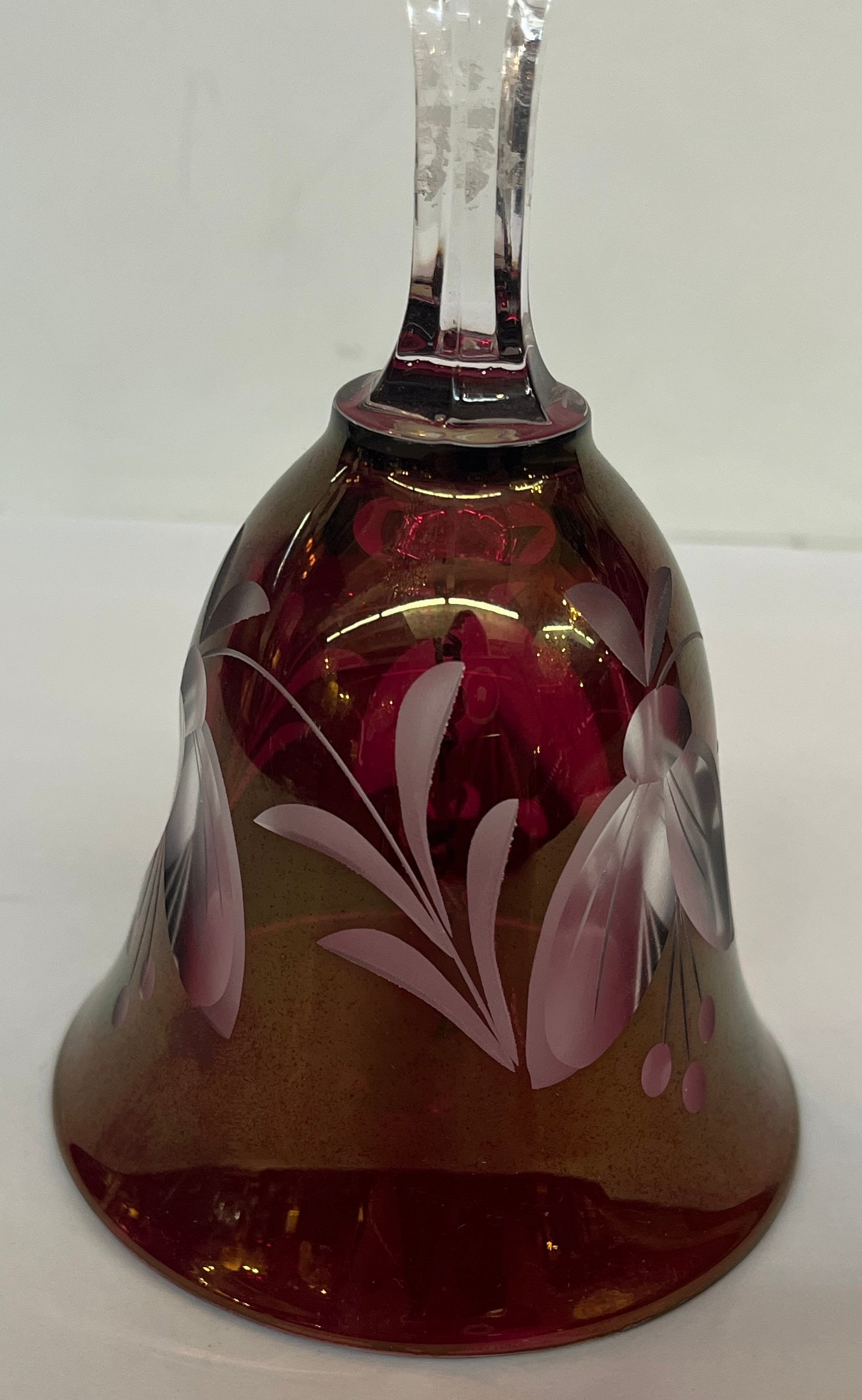 Vintage Ruby Glass Dinner Bell Hand Cut-to-clear, Classic Victorian ...