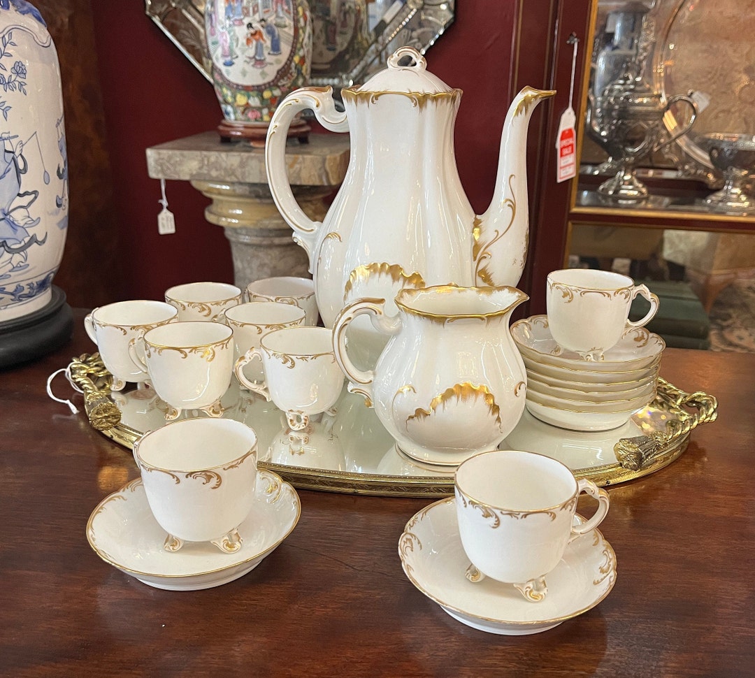 Antique French Coffee Set From the H & Co. Fine Porcelain Factory of ...