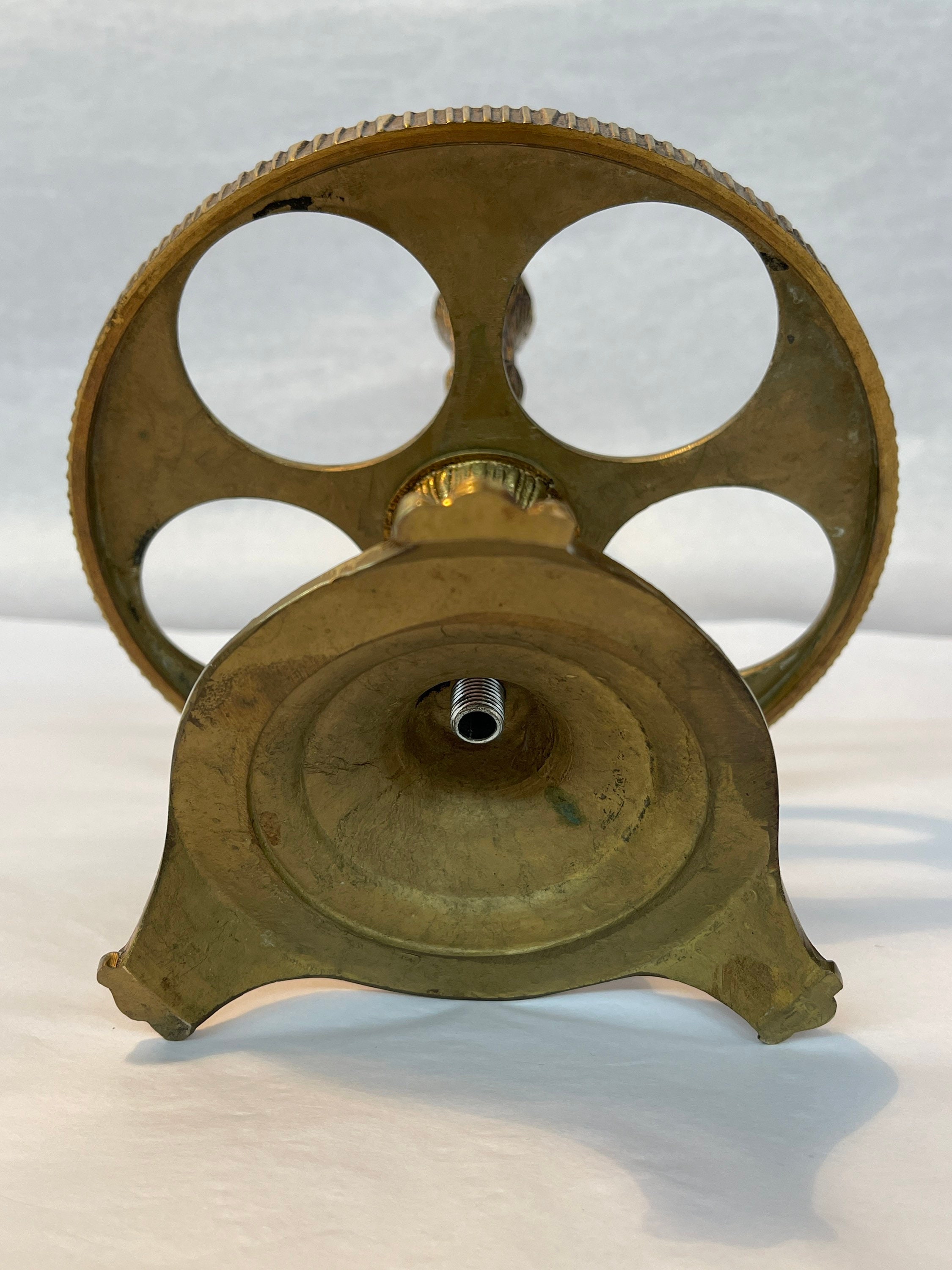 Vintage Purple Satin Glass Condiment Set With Embossed Brass - Etsy